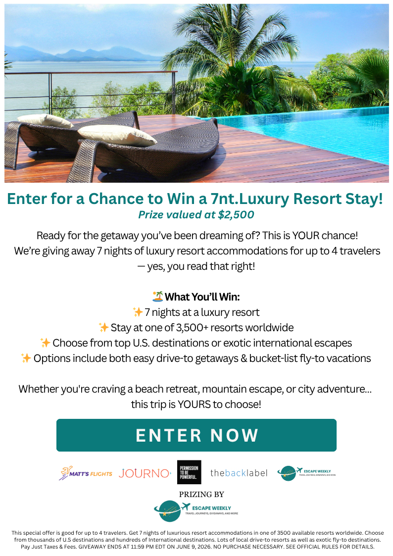 LIVE Giveaways - Escape Weekly Travel Newsletter